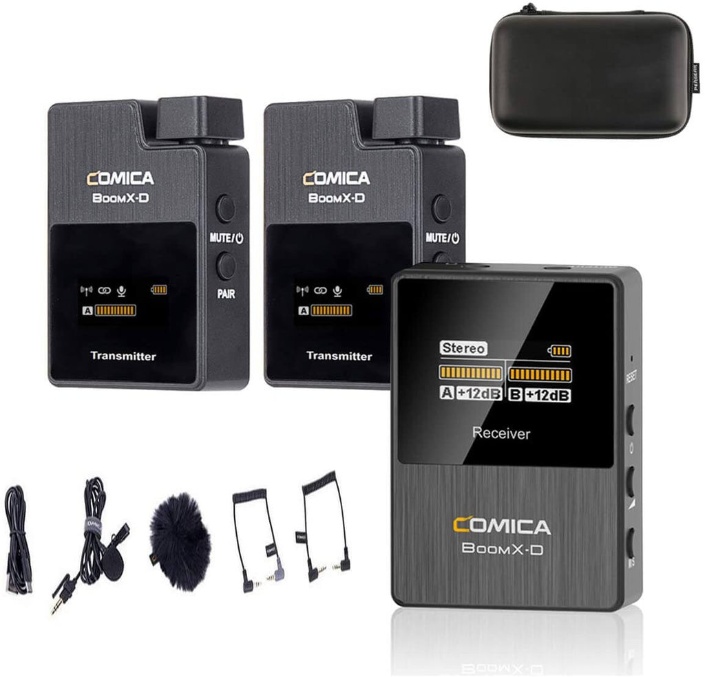 Comica BoomX-D D2 2.4G Digital 1-Trigger-2 Wireless Microphone with 2 ...