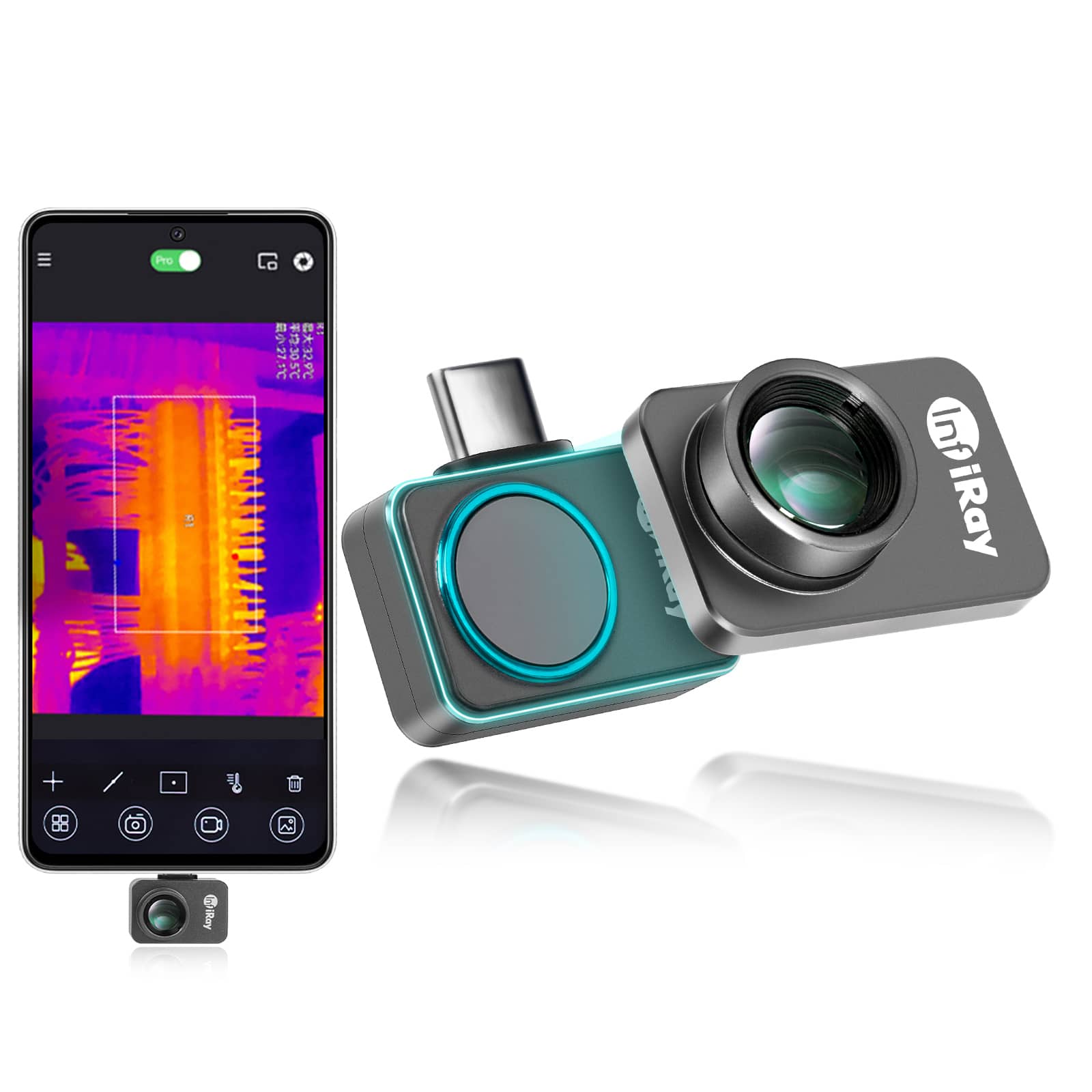 InfiRay P2 Pro+ Macro Thermal Camera for IOS and Android Smartphones ...